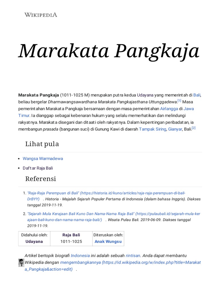 Marakata Pangkaja - Wikipedia Bahasa Indonesia, Ensiklopedia Bebas | PDF