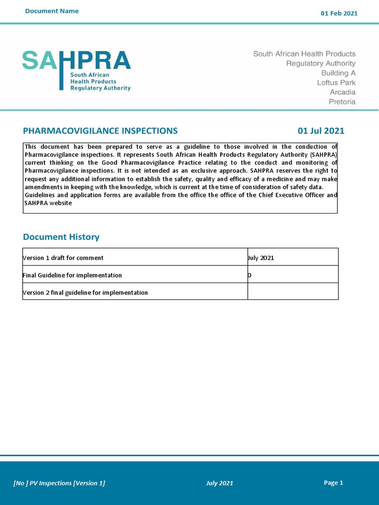 Pharmacovigilance Inspection Guidelines | PDF | Pharmacovigilance ...