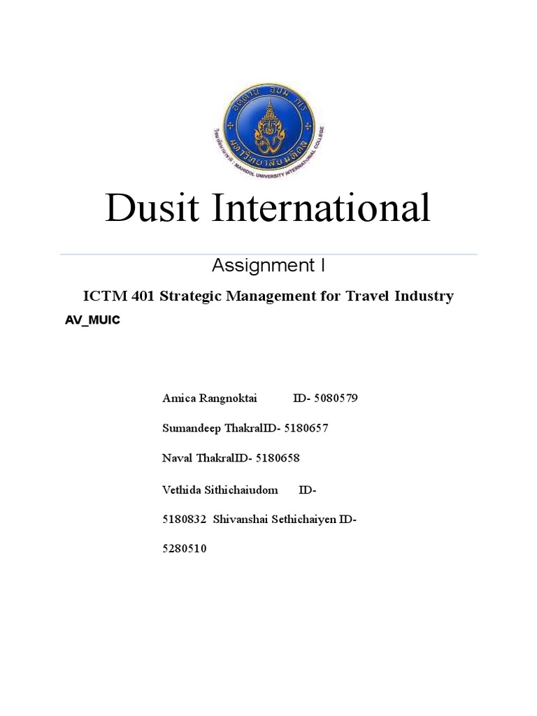 Dusit International: Assignment I | PDF | Economies