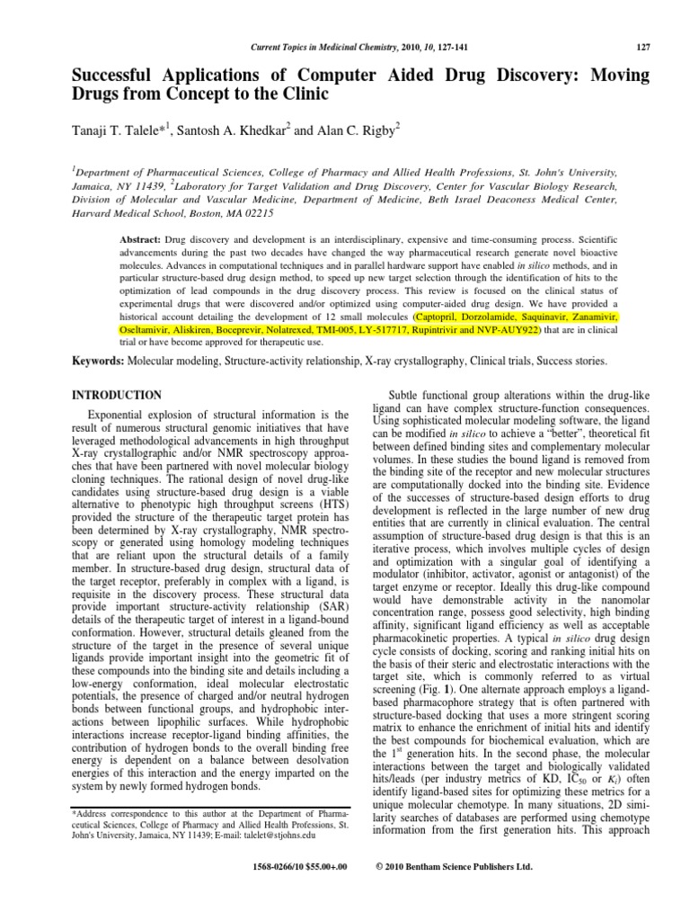CADD | PDF | Drug Design | Angiotensin
