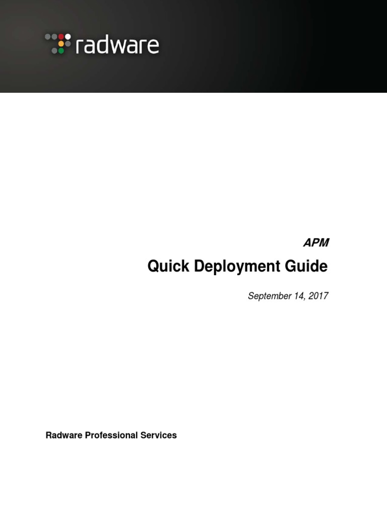 Quick Deployment Guide: Radware Professional Services | PDF | Ajax (Programming) | Hypertext ...