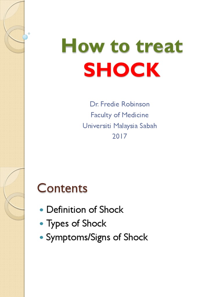 IDP Basic First Aid - How To Treat Shock | PDF | Shock (Circulatory ...