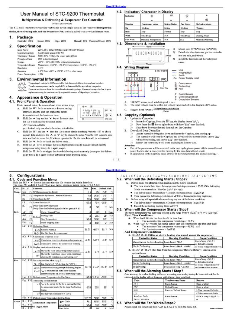 Thermostat STC-9200 User Manual - 2021 Update | PDF | Building Engineering | Computer Engineering