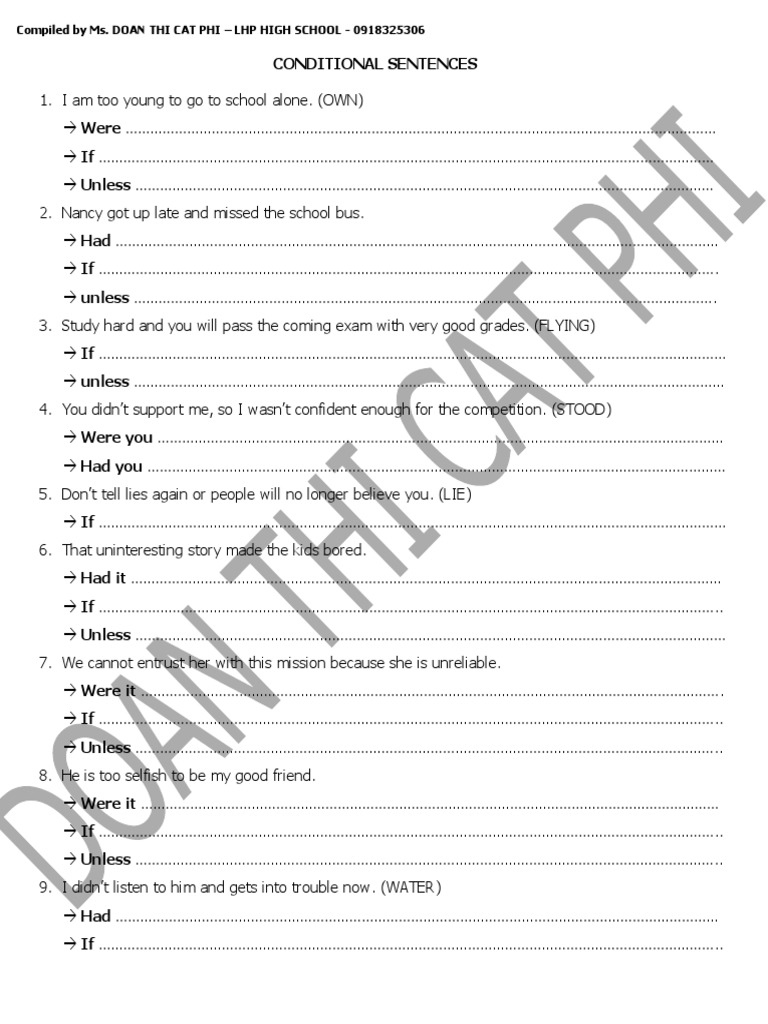 Conditional Sentences - Transformation | PDF