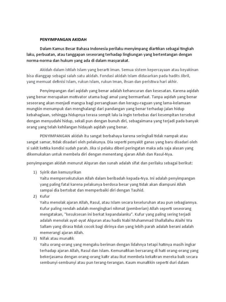 Penyimpangan Akidah dalam Islam | PDF