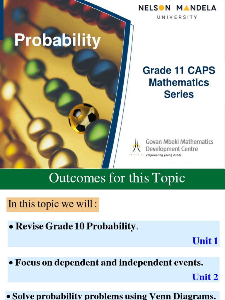 Grade 11 Mathematics Probability | PDF | Probability | Probability And ...