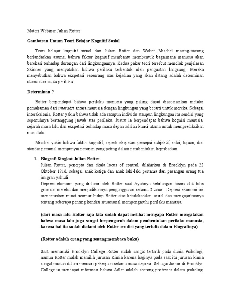 Materi Webinar Julian Rotter | PDF