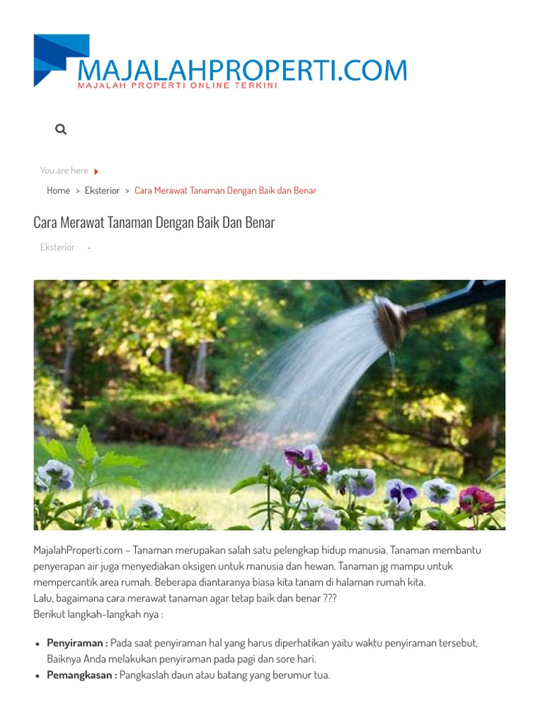 Cara Merawat Tanaman Dengan Baik Dan Benar Majalah | PDF