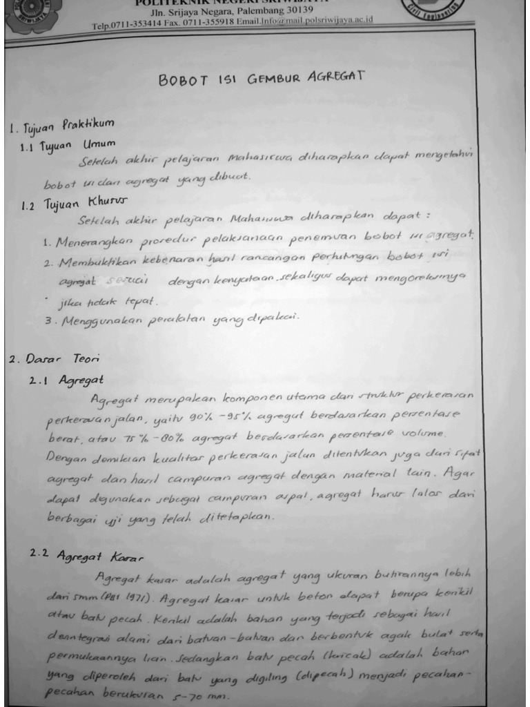 Bobot Isi Gembur | PDF