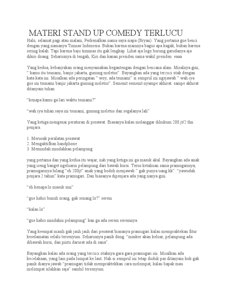 Stand Up Comedy | PDF