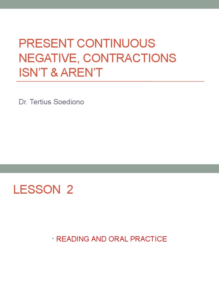 Present Continuous, Negative | PDF | Grammar | Linguistic Morphology