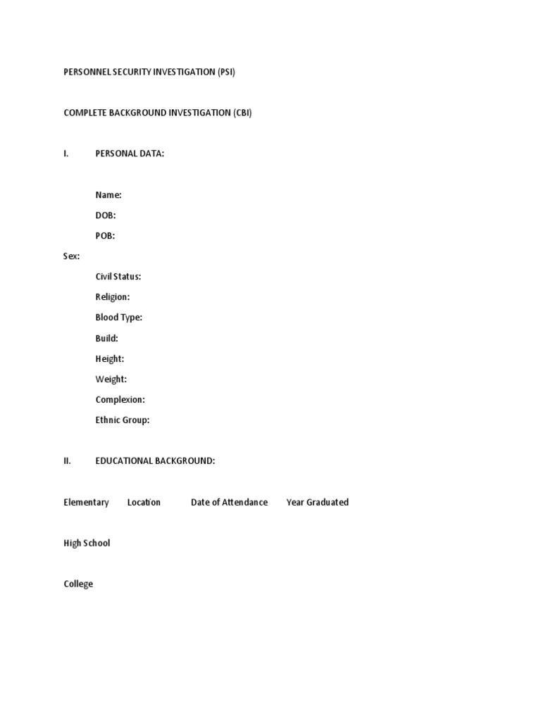 PERSONNEL SECURITY INVESTIGATION 2 (1) Week 8 | PDF