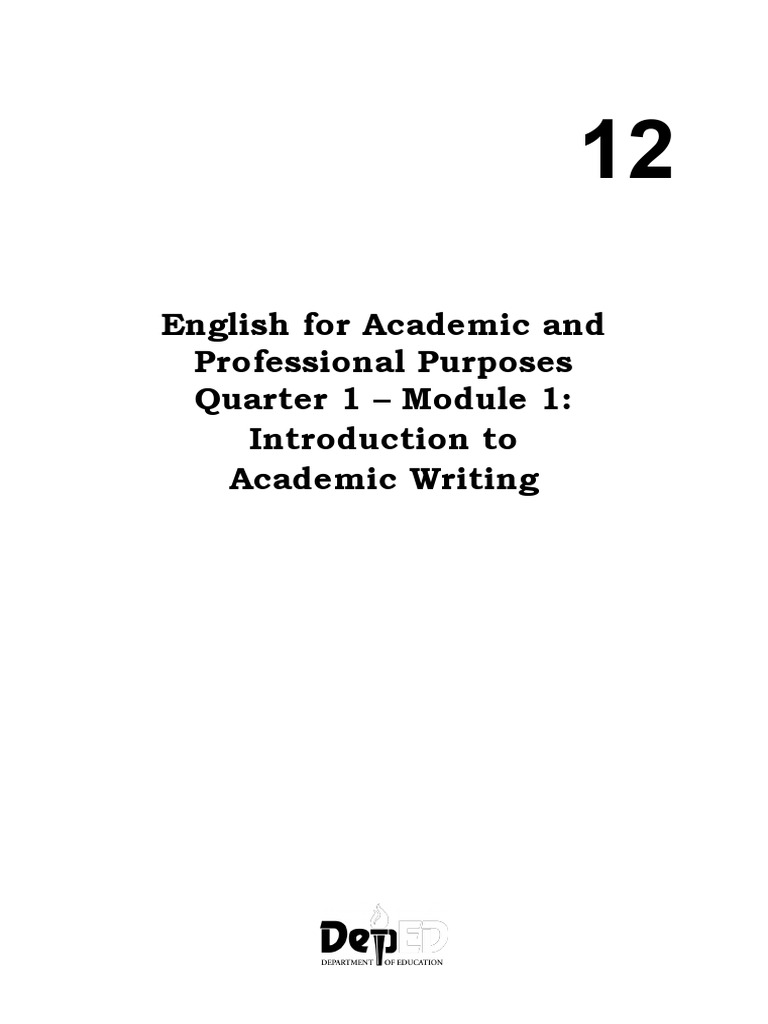 English For Academic and Professional Purposes Quarter 1 - Module 1 ...