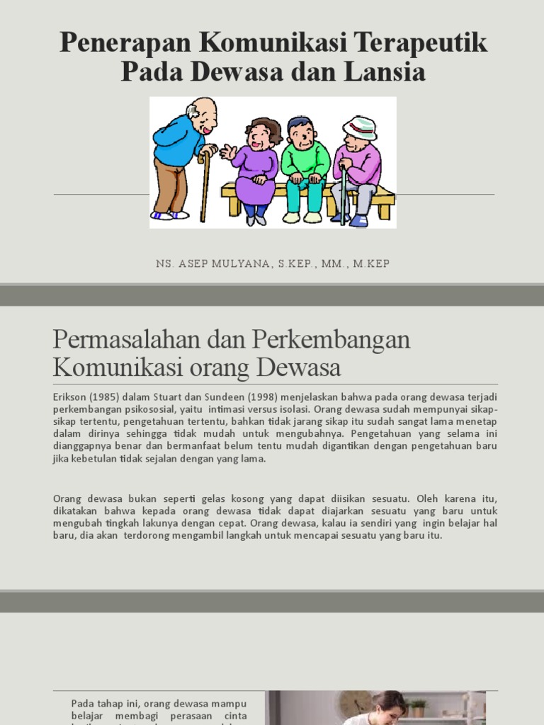 Penerapan Komunikasi Terapeutik Pada Dewasa Dan Lansia | PDF | Sains & Matematika