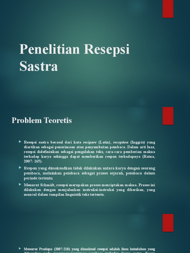 Analisis Resepsi Sastra Pembaca | PDF