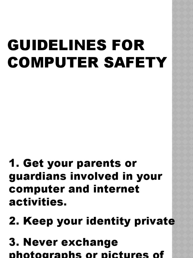 Guidelines For Computer Safety | PDF