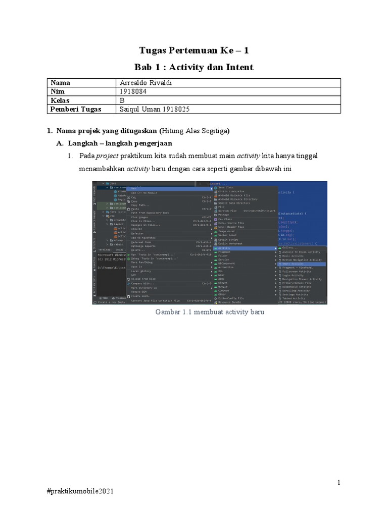 Tugas1 1918084 ArrealdoRivaldi | PDF