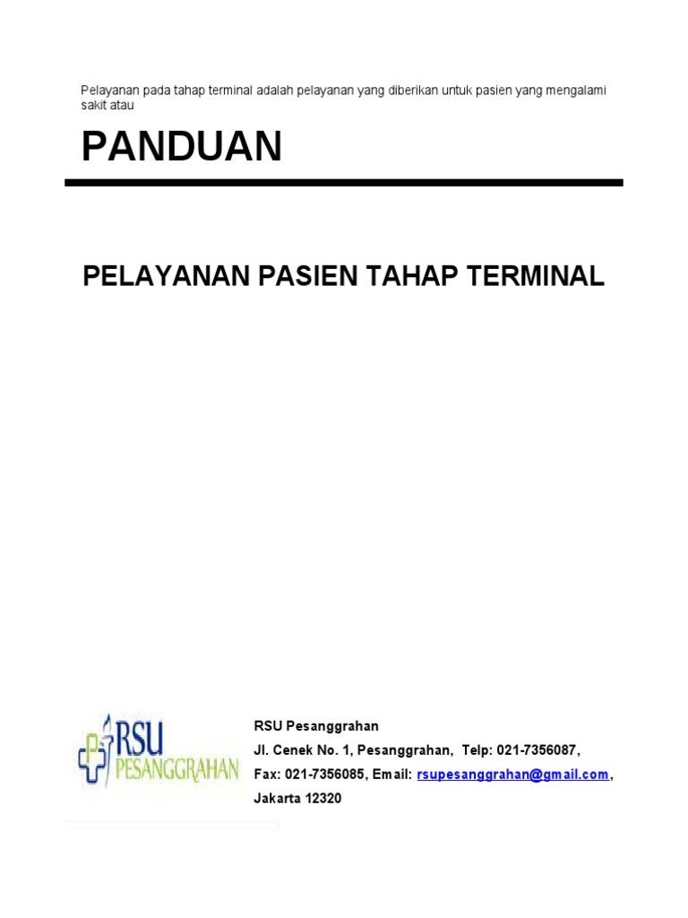 PANDUAN PELAYAN PASIEN TAHAP TERMINAL Dari HPK | PDF