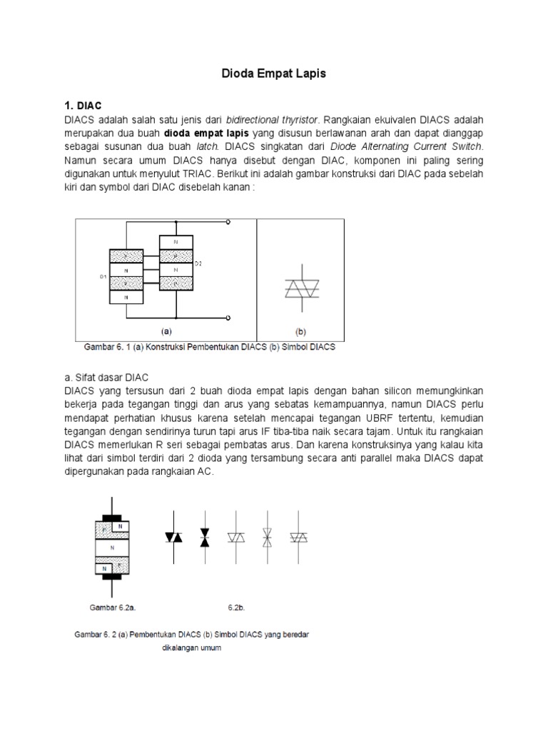 Fungsi dan Karakteristik DIAC dan Thyristor | PDF