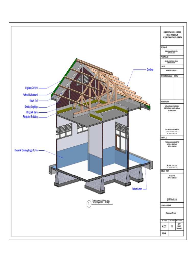 RKB - Sheet - A125 - Potongan Prinsip | PDF
