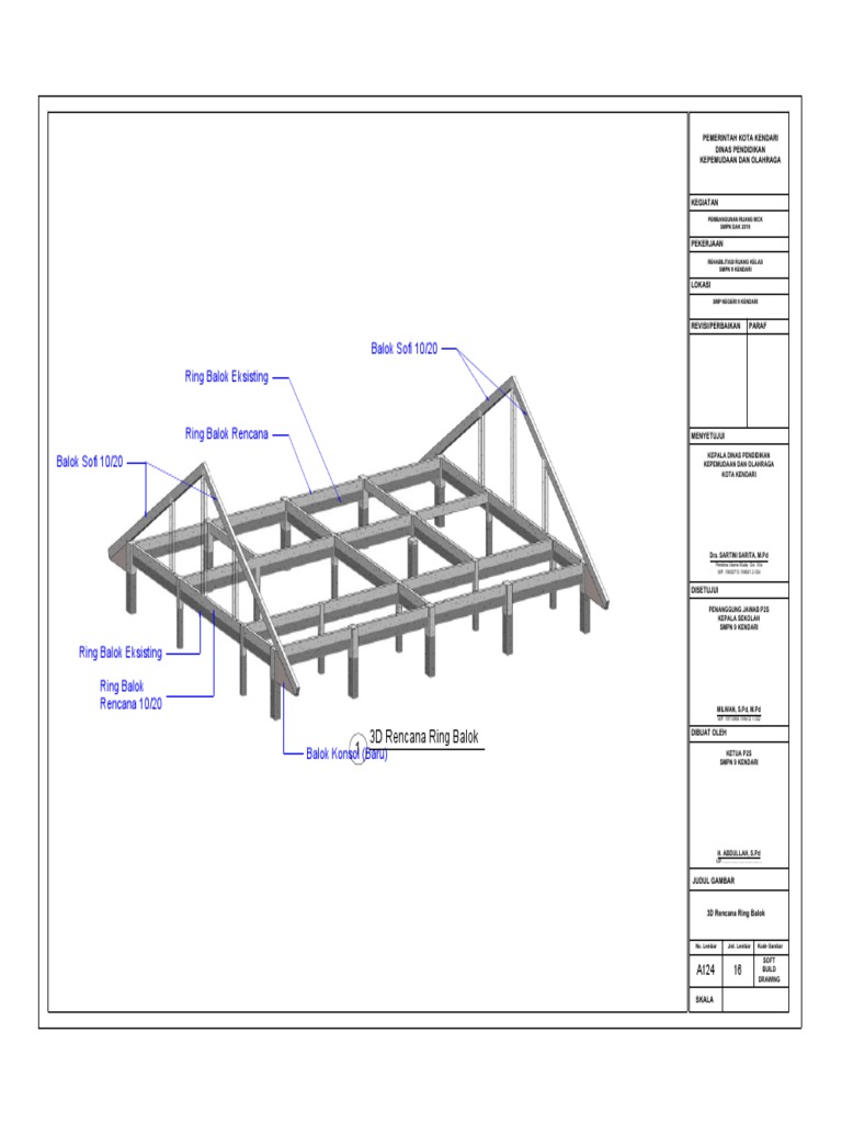 RKB - Sheet - A124 - 3D Rencana Ring Balok | PDF