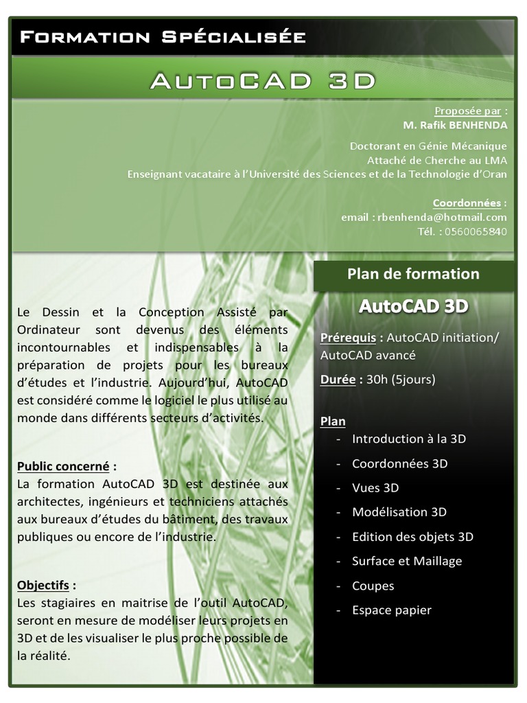 Formation Autocad 3D | PDF