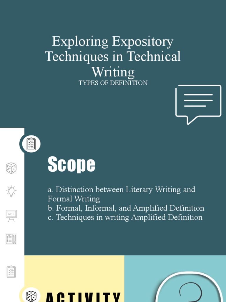 Exploring Expository Techniques in Technical Writing: Types of Definition | PDF | Definition ...