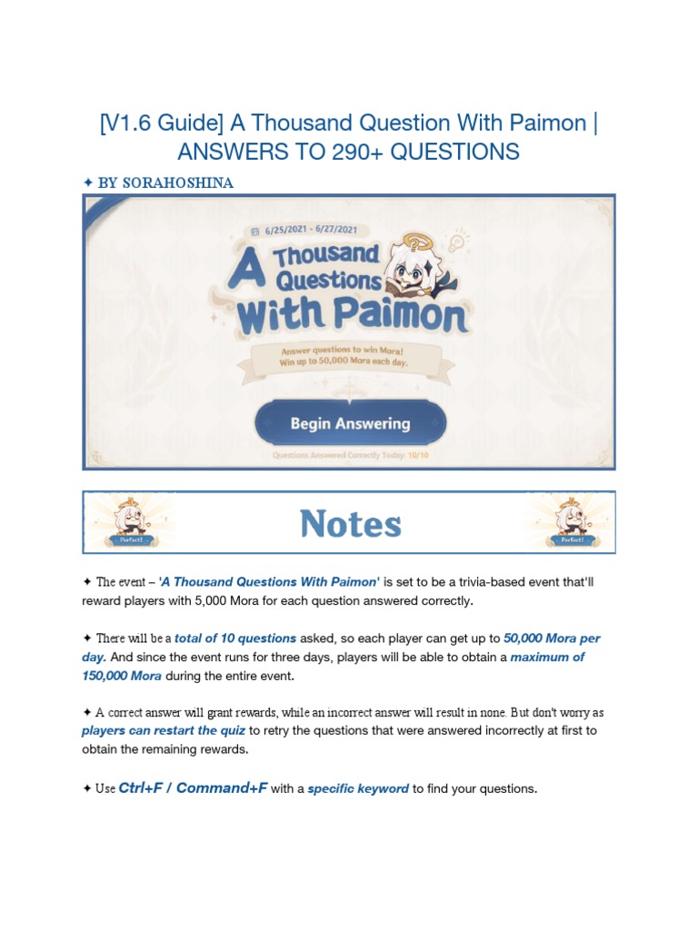 Genshin Impact Trivia Guide | PDF | Games & Activities | Language Arts ...