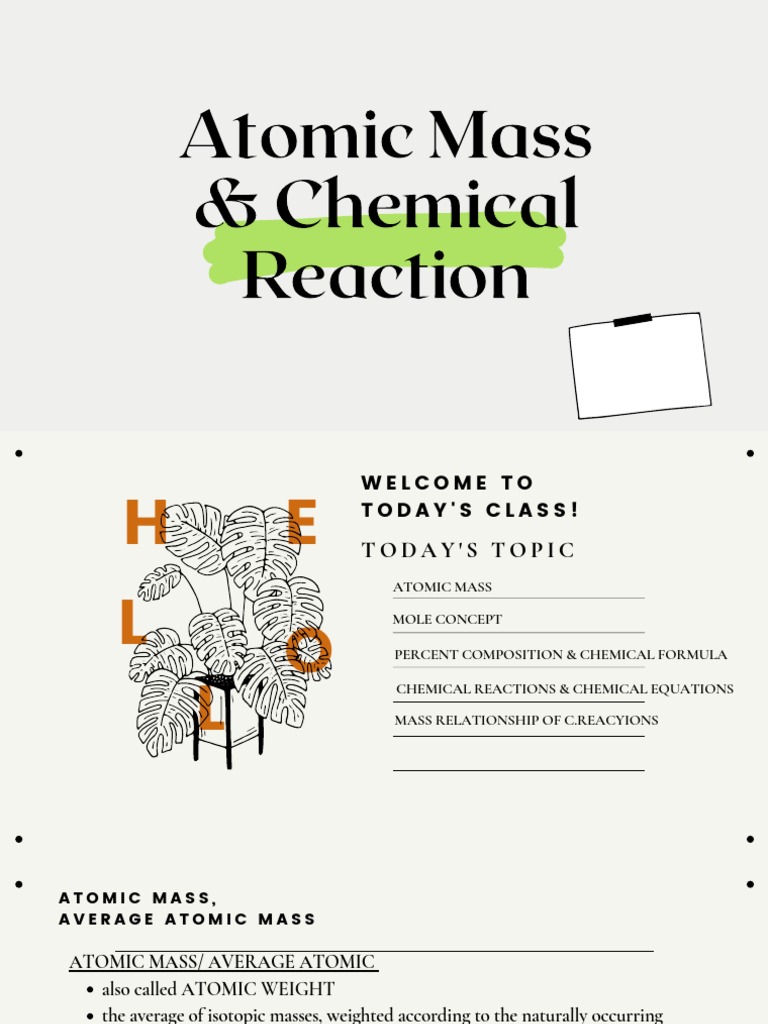 Chemical Reaction | PDF | Mole (Unit) | Molecular Mass