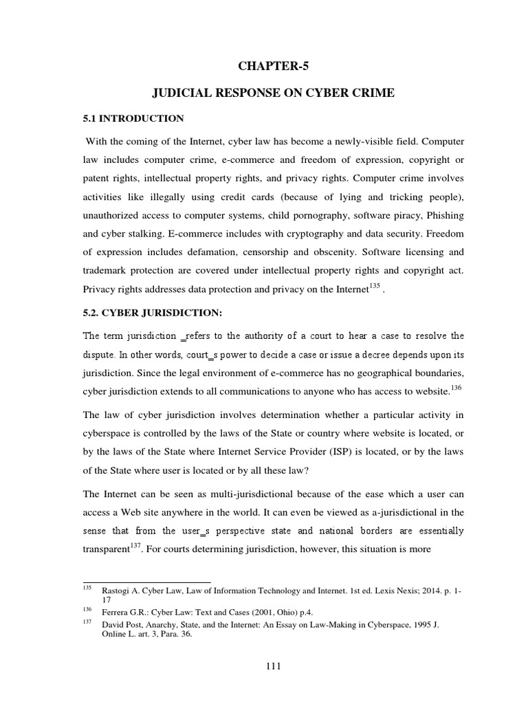 Chapter-5 Judicial Response On Cyber Crime | PDF | Cybercrime | Security