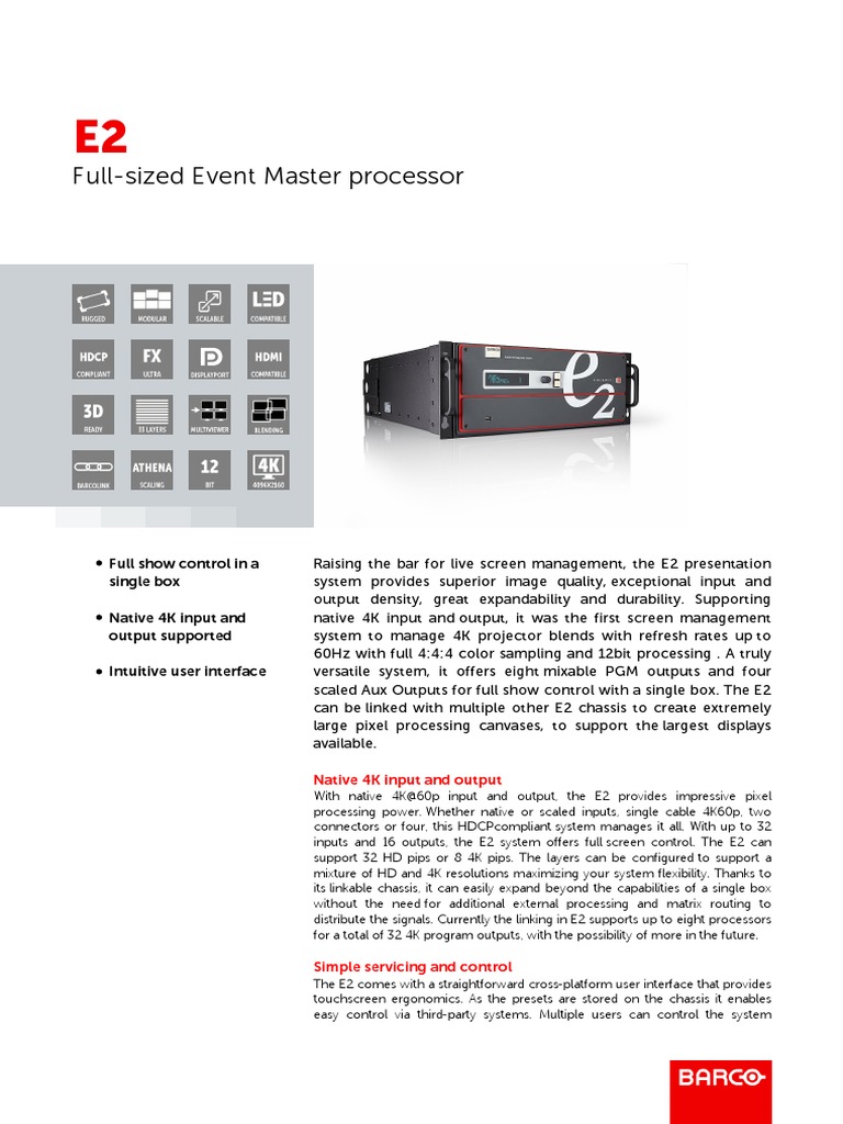 Full-Sized Event Master Processor: Native 4K Input and Output | PDF ...