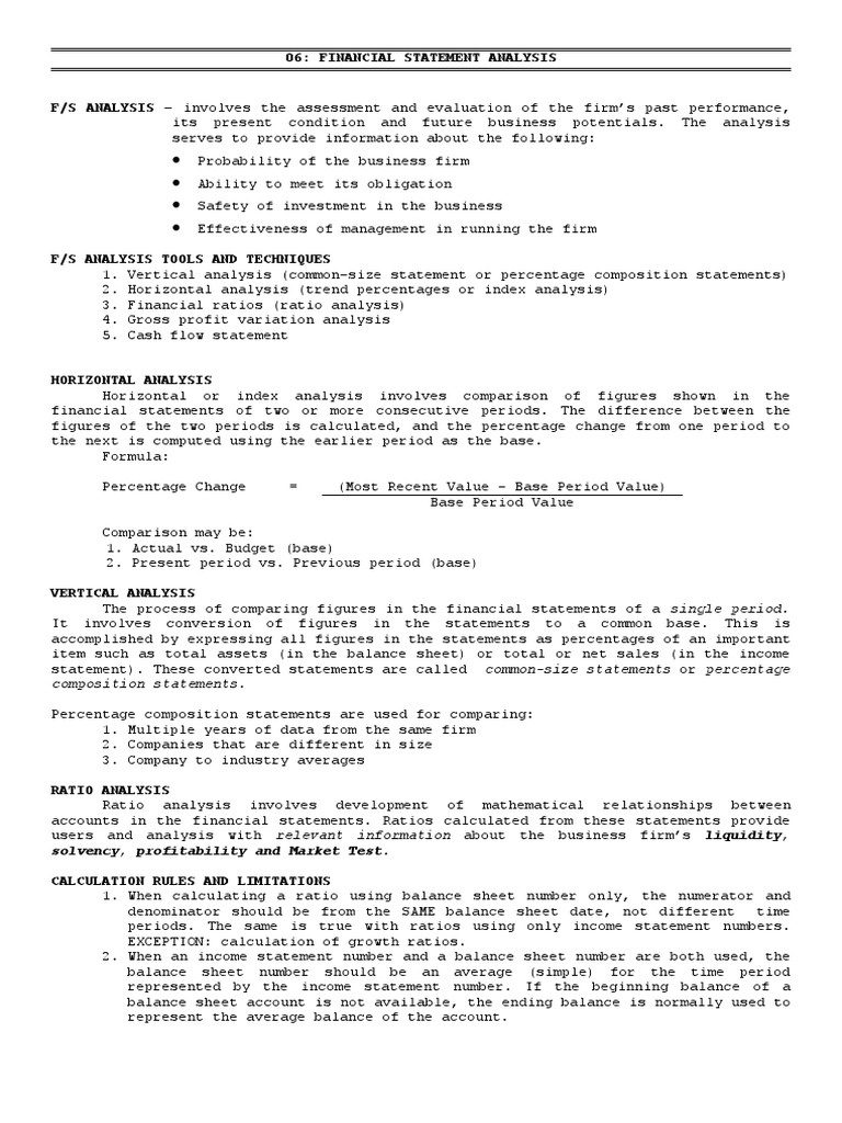 06 MAS - FS Analysis | PDF | Dividend | Stocks