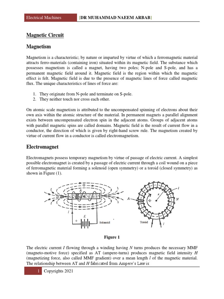 Magnetic Circuit | PDF | Magnetic Field | Electromagnetism