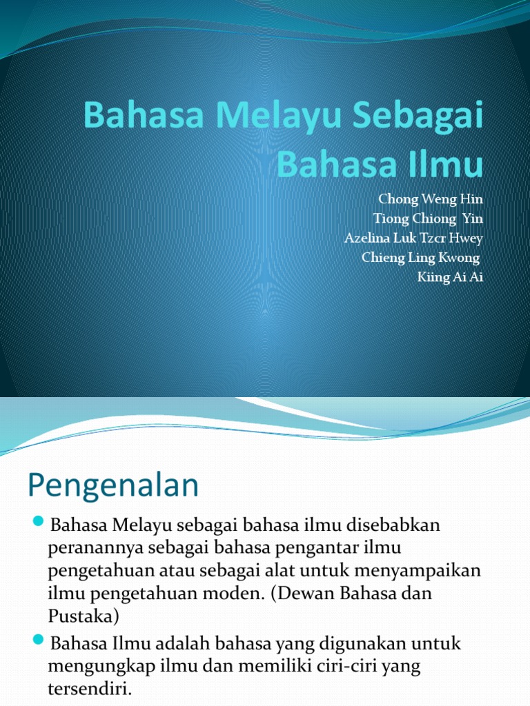 Bahasa Melayu Sebagai Bahasa Ilmu | PDF