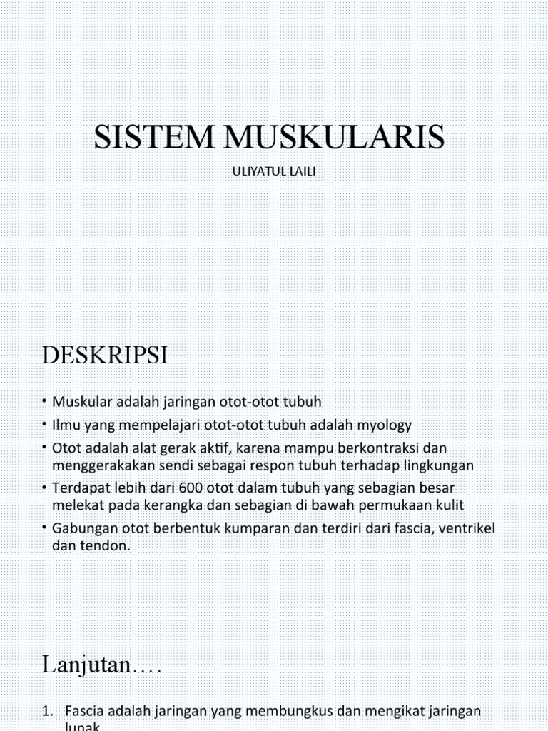 3 - Sistem Muskularis Atau Sistem Muskulus | PDF | Kesehatan Holistik