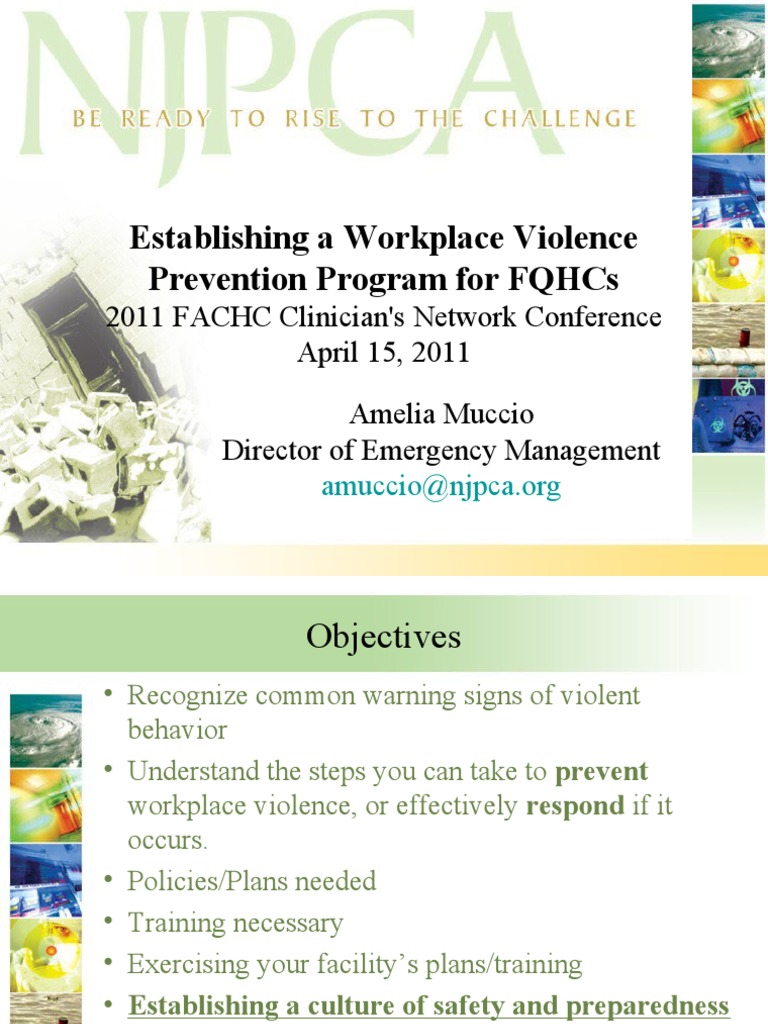 Workplace Violence Prevention for FQHCs | PDF | Domestic Violence ...