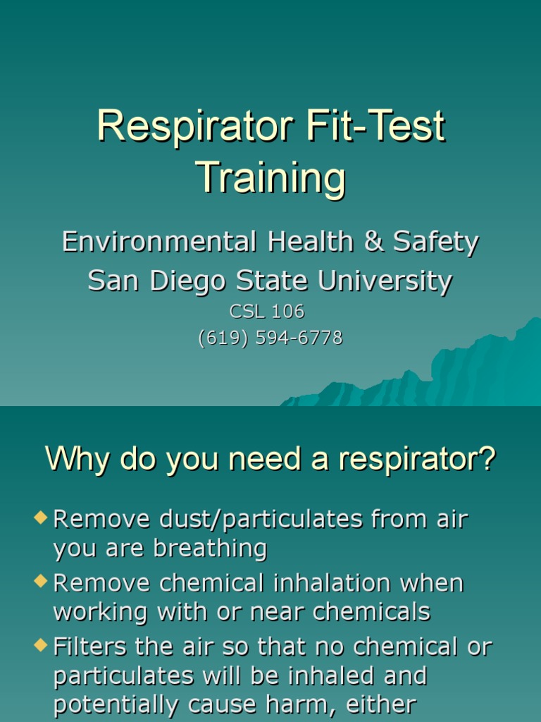 Respirator Fit-Test Training | PDF | Chlorine | Particulates