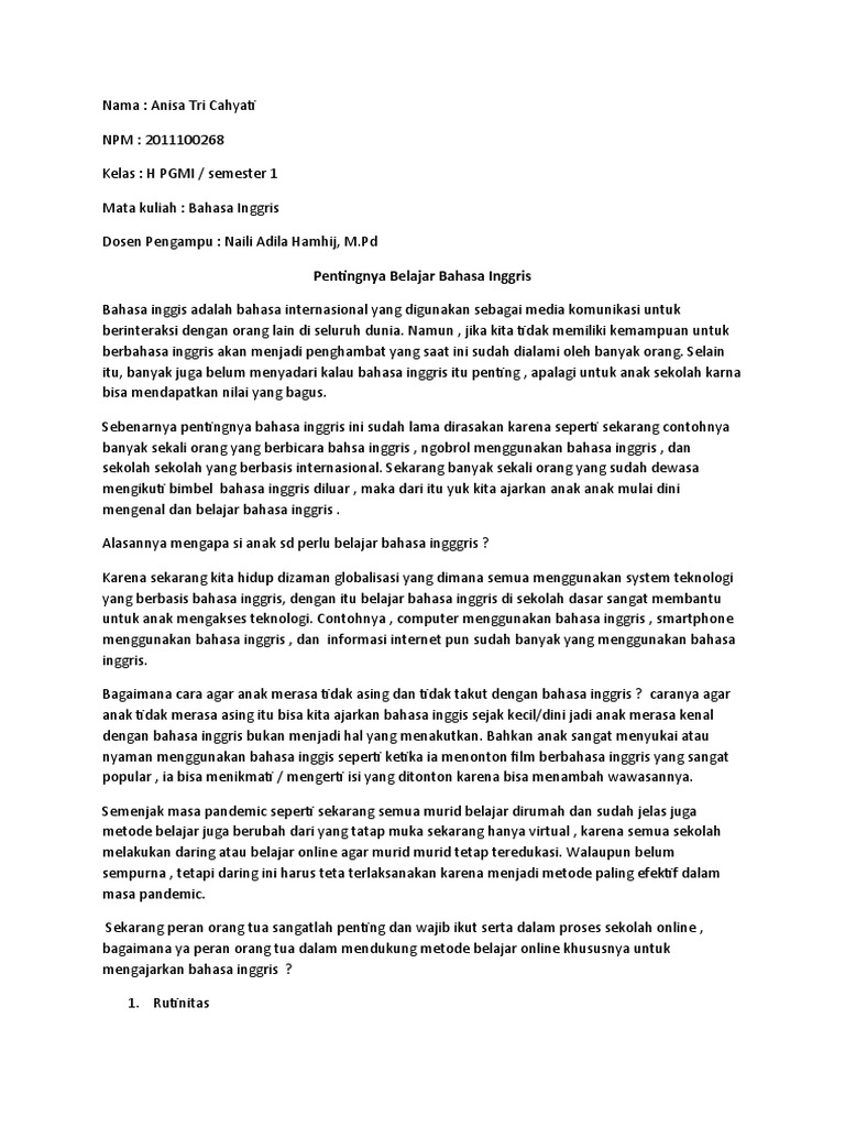 Artikel Bahasa Inggris Pdf