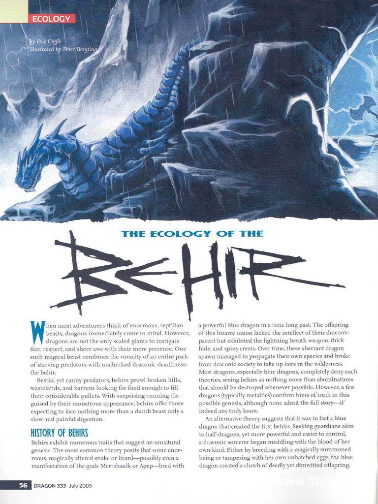 Dragon #333 - The Ecology of The Behir | PDF
