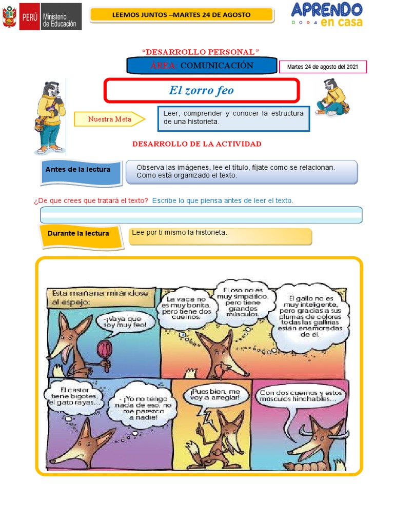 Actividades sobre "El Zorro Feo" | PDF