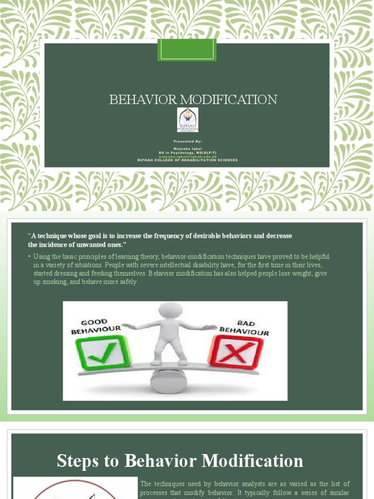 Behavior Modification Techniques Explained | PDF | Reinforcement ...