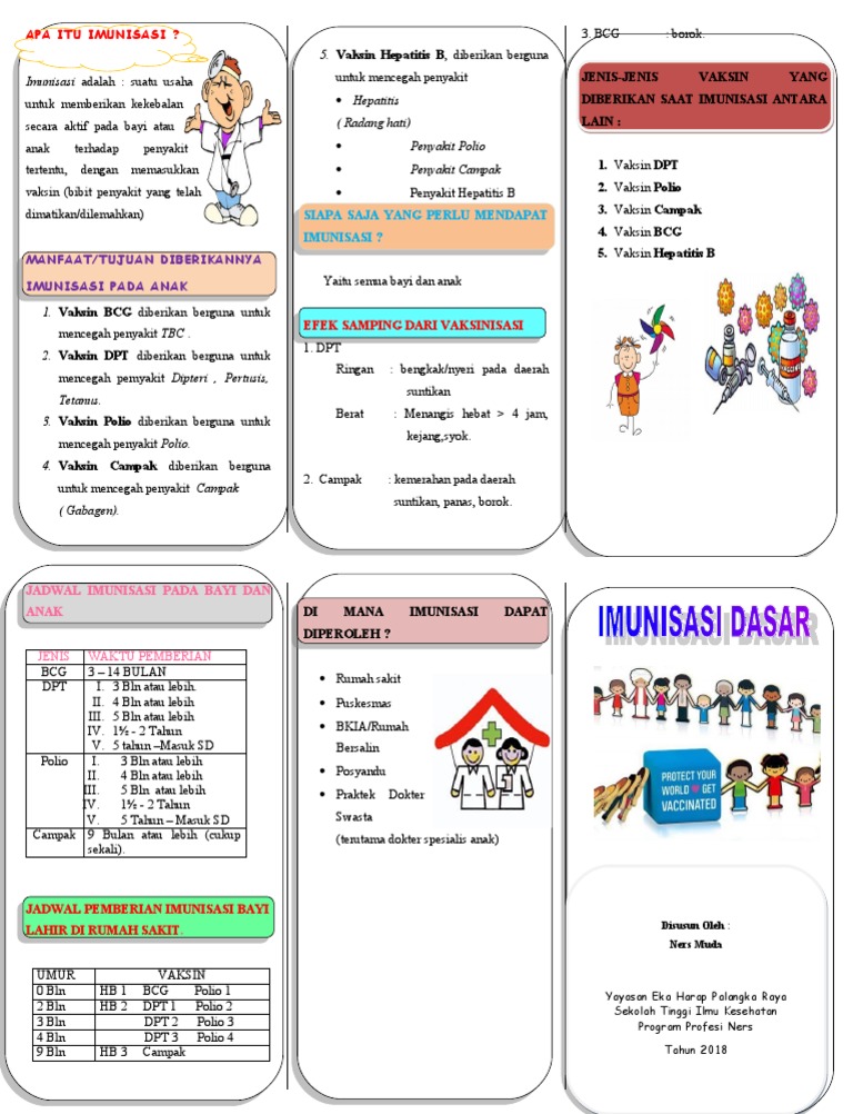 Leaflet Imunisasi (HB0, BCG, DPT, Polio, Campak) | PDF