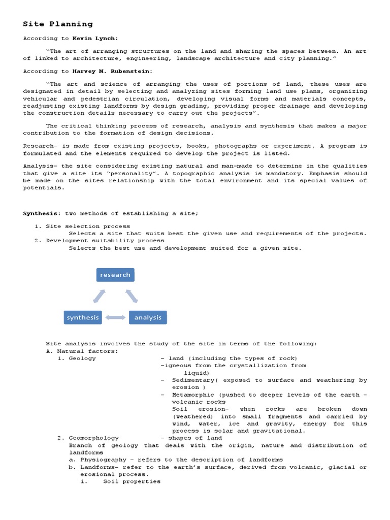 Site Planning: Research | PDF | Soil | Erosion