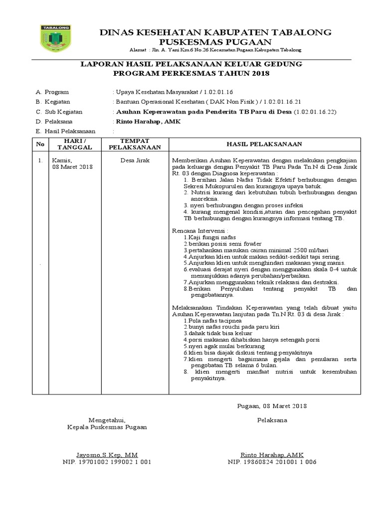 Laporan Perkesmas BOK (TB PARU) JULI | PDF