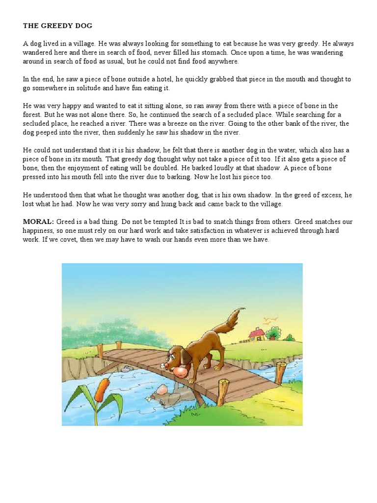 The Greedy Dog: A Cautionary Tale | PDF