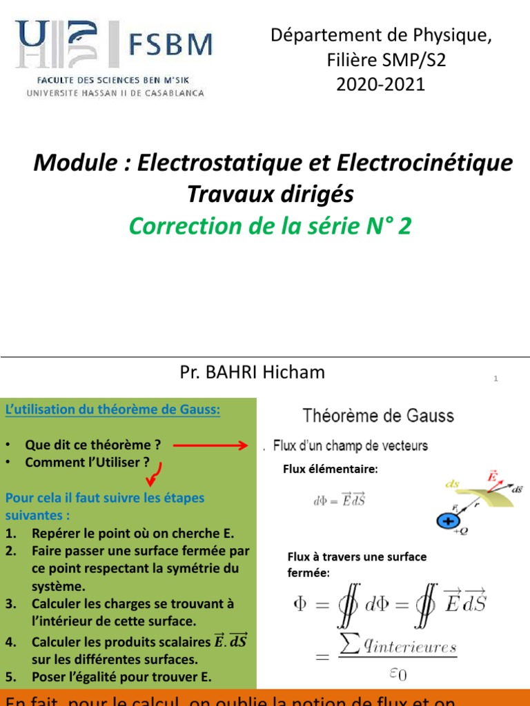 Correction de La Série N°2 | Download Free PDF | Électrostatique | Mathématiques