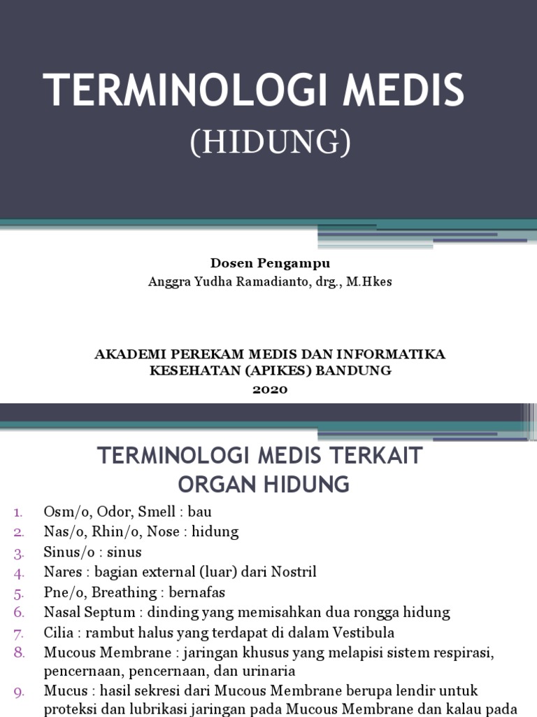 Terminologi Medis Hidung dan Gangguannya | PDF