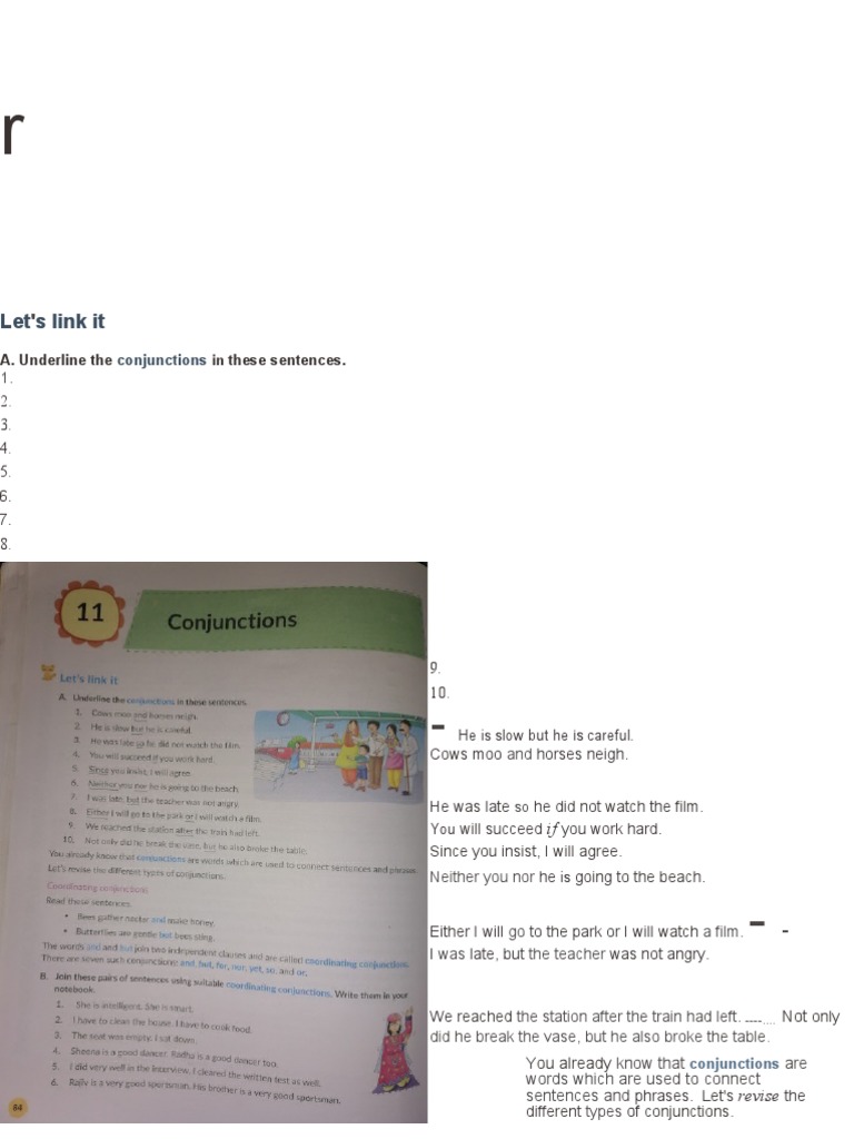 Ananya 7c English Conjunction | PDF | Syntax | Language Mechanics