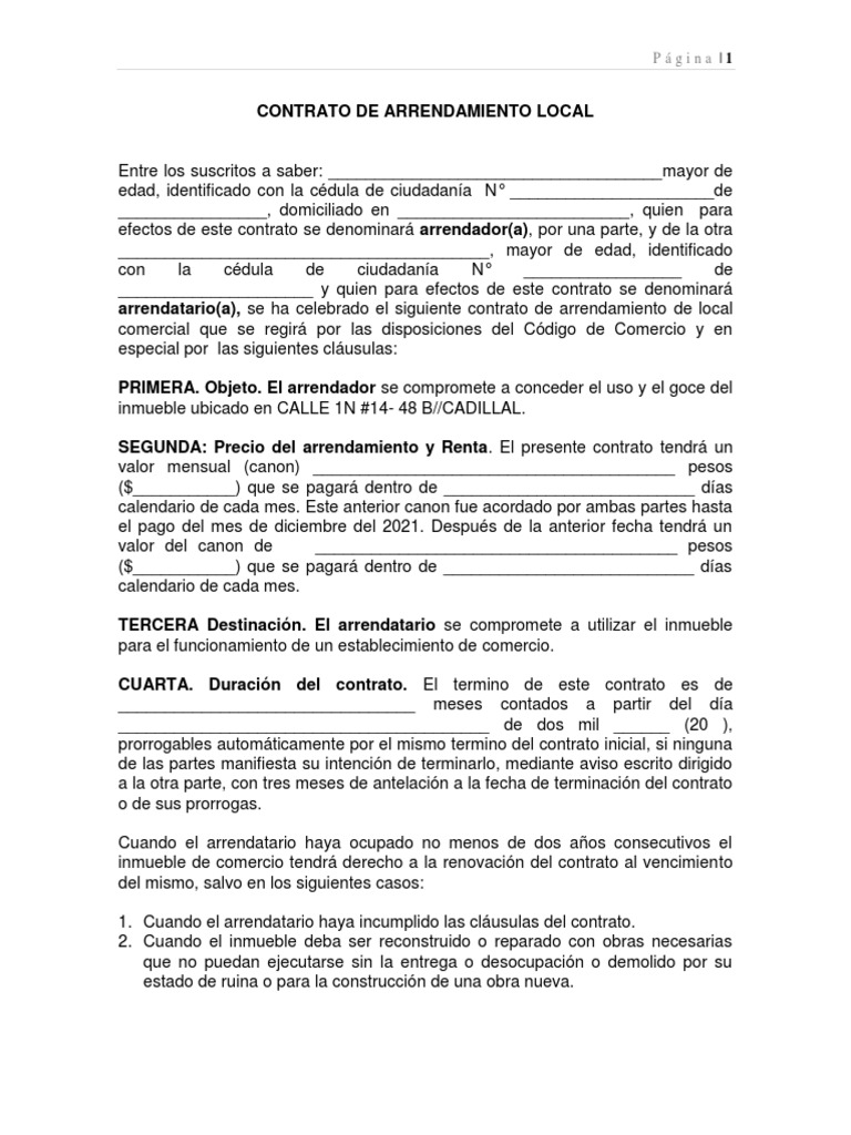 Guia de Contrato de Local Comercial | PDF