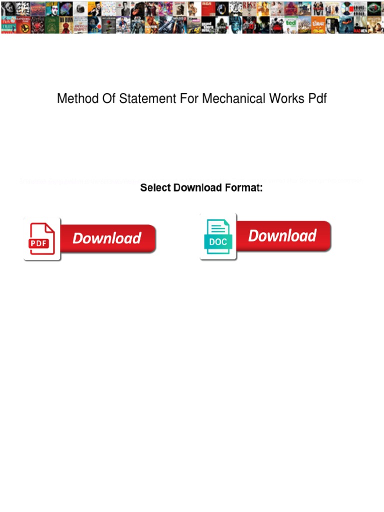 Method of Statement For Mechanical Works PDF | PDF | Risk Assessment ...